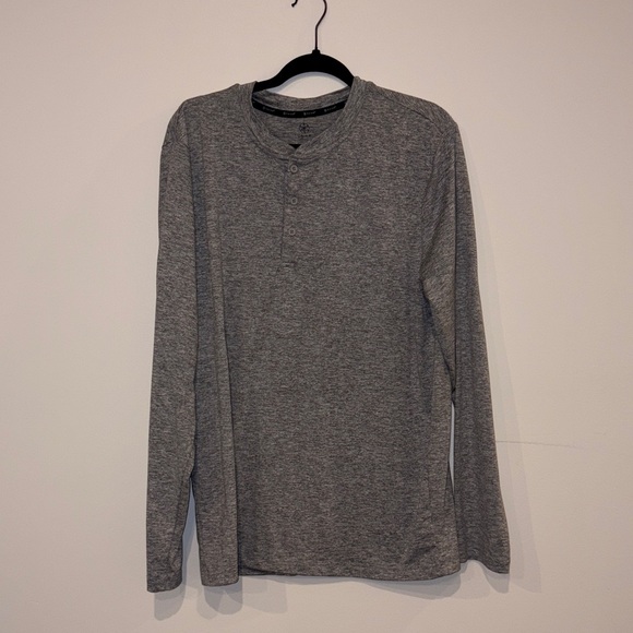 GAIAM | Shirts | Gaiam Mens Heather Gray Long Sleeve Henley | Poshmark